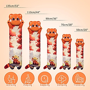 Mewaii Long Panda Plush Body Pillow, Cute Panda Stuffed Animals Soft Plushies, Panda Squishy Big Cuddle Pillow Toys Gift for Girls (Red Panda 20 Inches)