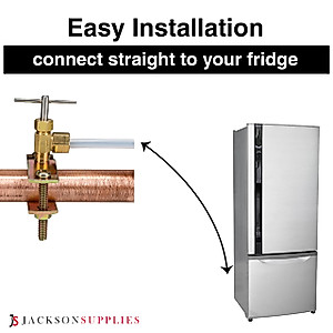 Ice Maker Supply Line and Humidifier Installation Kit for Refrigerators & Freezers, 1/4” x 25’ Poly Tubing, Includes Quick Connect Saddle Valve, Compression Fittings and Adapters