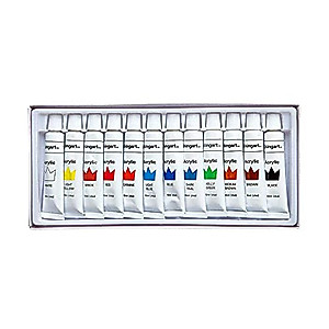 KINGART Studio Acrylic Paint, 12 ml (.4oz), Set of 12 Colors