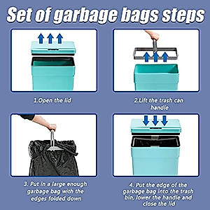 HGS Kitchen Trash Can Waste Bin Garbage Can Touch Free 13 Gallon Automatic Trash Bins with Lid, 50 Liter Sensor Touchless Garbage Bin for Bedroom Bathroom Home Office, 2 Pack (Blue)