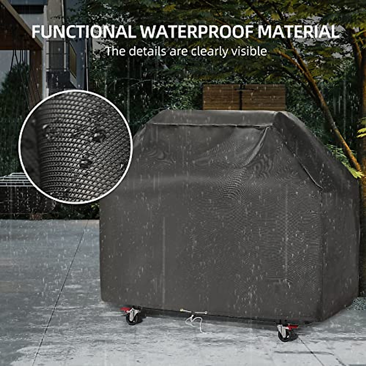 PALON Waterproof BBQ Grill Cover 72-Inch, Heavy Duty Outdoor Gas Grill Covers, with Drawstring Barbecue Covers for Weber Char-Broil Brinkmann Nexgrill and More, All Weather Barbecue Grills Protector