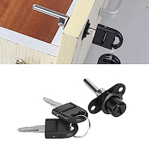 Cabinet Locks Filing Cabinet Locks 2 Piece Furniture Drawer Wardrobe Filing Cabinet Locks with Key Furniture Locks Key Locks Office Security Drawer Locks(16mm Black)