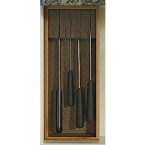 Knifedock - In-drawer Kitchen Knife Storage - The Cork Composite Material Never Dulls Your Blades. Great Gift for Any Chef! Enables you to Easily Store and Identify Your Knives At a Glance.