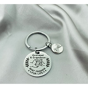 Grandad Grandpa Gifts from Grandson Keychain Christmas Gifts for Grandfather Grandpa Grandson Birthday Gifts for Papa Granddad Key Ring
