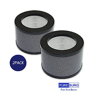 PUREBURG 2-Pack Replacement HEPA Filter Compatible with ToLife TZ-K1 Elechomes EPI081 EP1081 FreAire KN-6391RGB & AROEVE MK01 MK06 Kloudi DH-JH01 POMORON MJ001H Air Purifiers