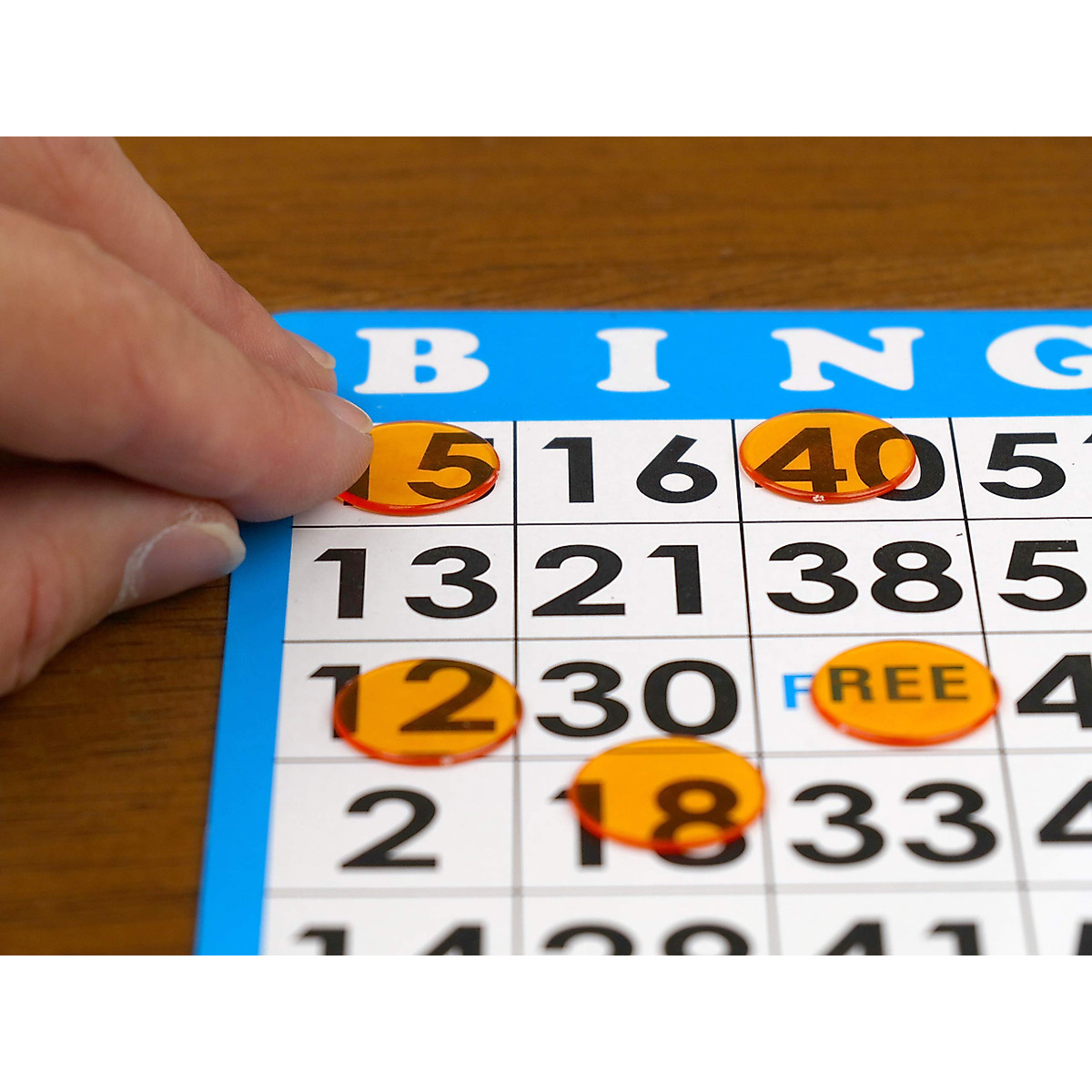 Regal Bingo Plastic Bingo Chips 500 Pcs - Clear Transparent Counters Game Chips Set for Board Game - Fun Bingo Night - 3/4 Inch Orange Color