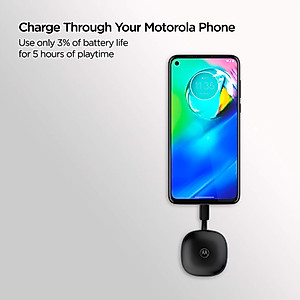 Motorola Moto Buds Charge - True Wireless Bluetooth in-Ear Headphones - Charging Case, IPX5 Waterproof Cordless Earbuds, Mobile Charge Capability, Up to 10 Hours Battery Life, Built-in Mic - Black