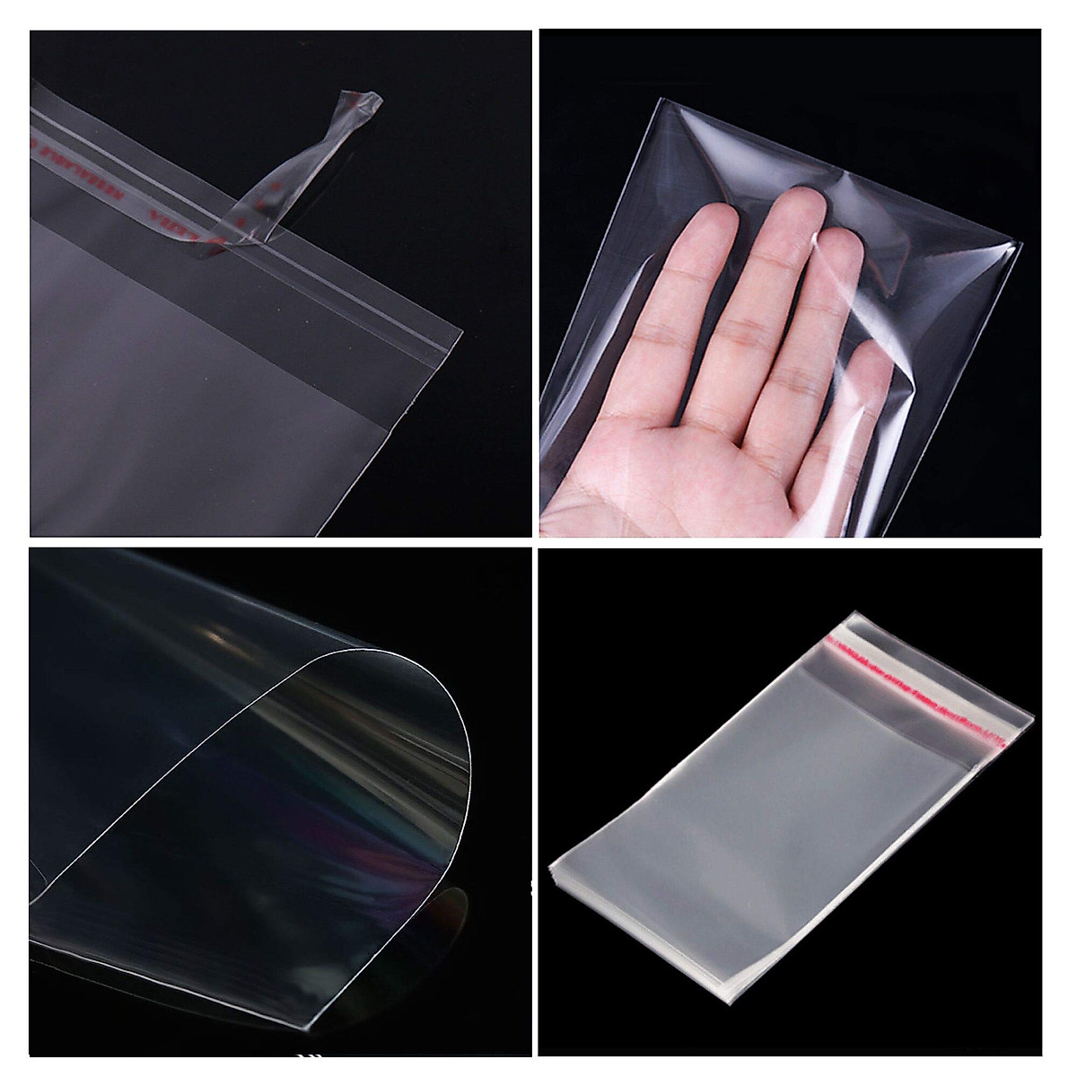 500pcs Small Clear Adhesive Bags 2" x 3" Cellophane Jewelry Packaging Bags Self Sealing Plastic Bags 1Mil for Earrings Cookie Candy Beads Coins Gifts Decorative (9 Sizes to Choose from)