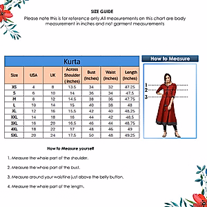 Yash Gallery Women's Cotton Slub Embroidered 3/4 Sleeve Round Neck Anarkali Kurtis (US, Alpha, Large, Regular, Regular, Maroon)