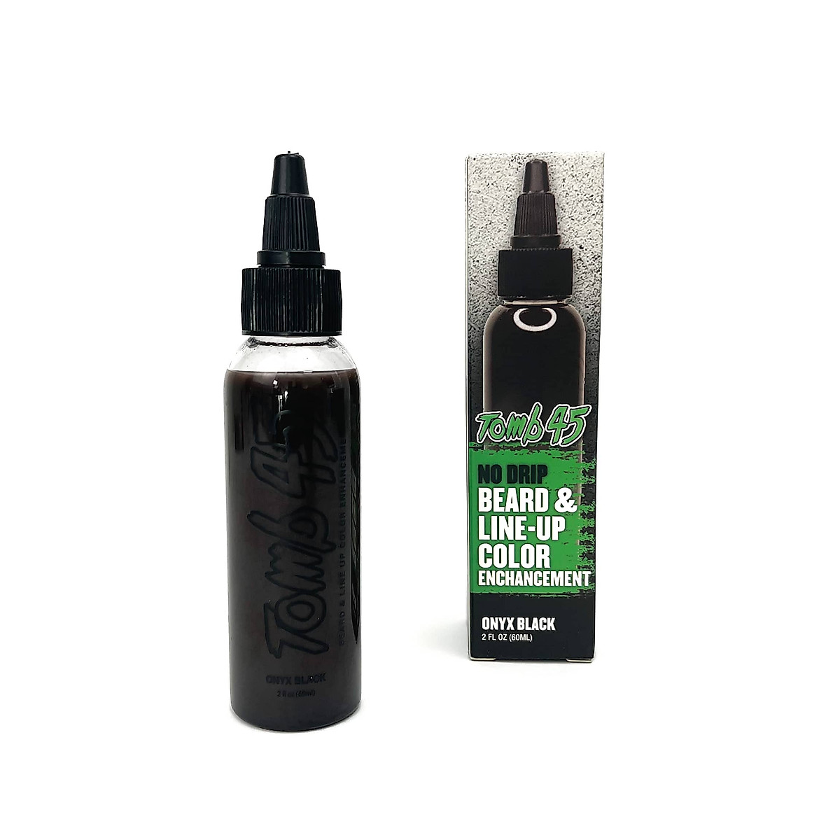 Tomb45 Beard & Lineup Enhancement Coloring + Klutch Card 2.0 (Green) | Water-proof, Shampoo-Safe, Safe on Skin (Onyx - Black)