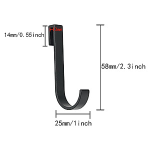 ITROLLE 10PCS Black Heavy Duty Hooks Pot Rack Hooks Wire Rack Hook J Shaped Hook Clip-on Hook J Shaped Stainless Steel Hooks Sink Hooks for Kitchen, Bedroom, Office, Wire Shelf, Coat Rack Accessories