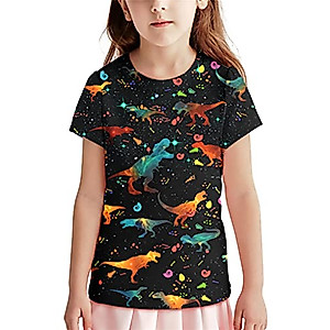 Neemanndy Dinosaur T-Shirts for Boys and Girls 3D Animal Print Kids Cool Shirt with Dinosaur Size 8-10 Years