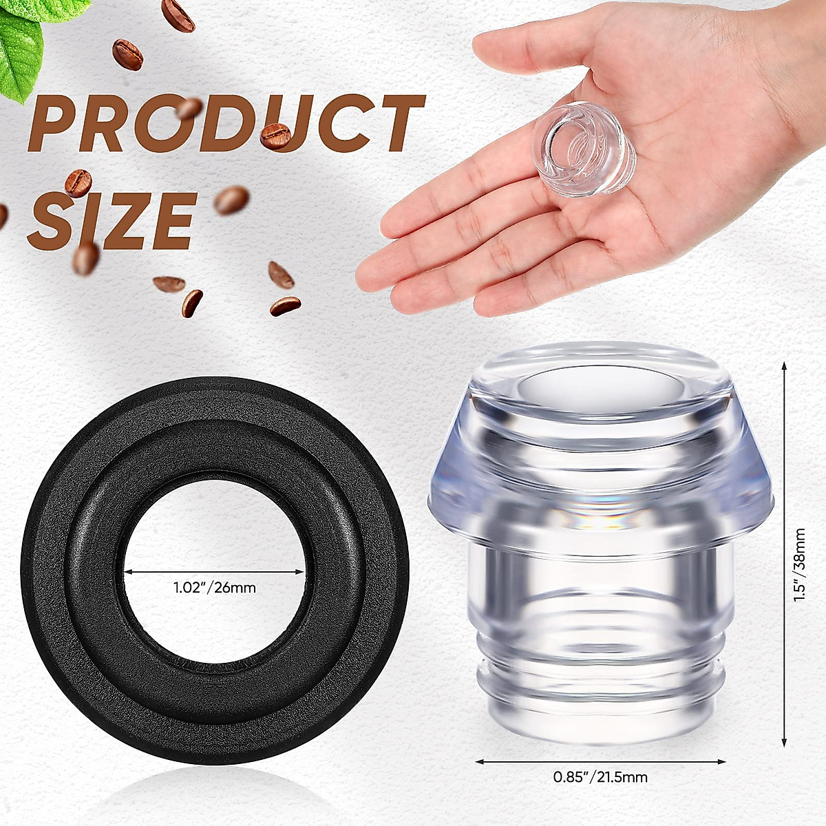 Lounsweer 2 Sets Top and Washer Ring Compatible with Farberware Yosemite Coffee Percolators Replacement Transparent Coffee Percolator Top Coffee Percolator Parts