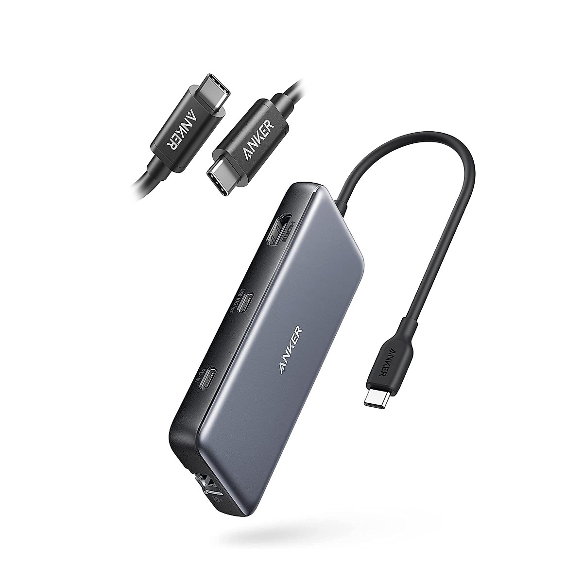 Anker Thunderbolt 3.0 Cable 1.6 ft Supports 100W Charging / 40Gbps Data Transfer & Anker USB C Hub, PowerExpand 8-in-1 USB C Adapter, with 100W Power Delivery, 4K 60Hz HDMI Port, 10Gbps USB C and 2 US