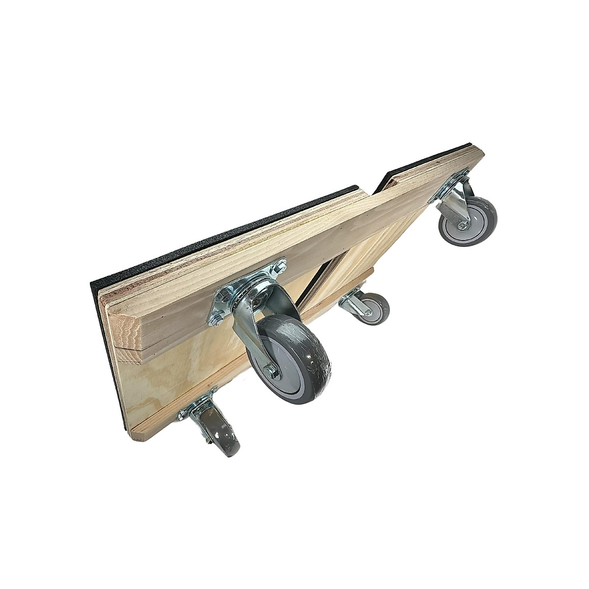 Generic Commercial Four Wheel Dolly Cart 19 in x 32 in 1,200 lbs. Capacity, Black, Brown, 1SFDV2