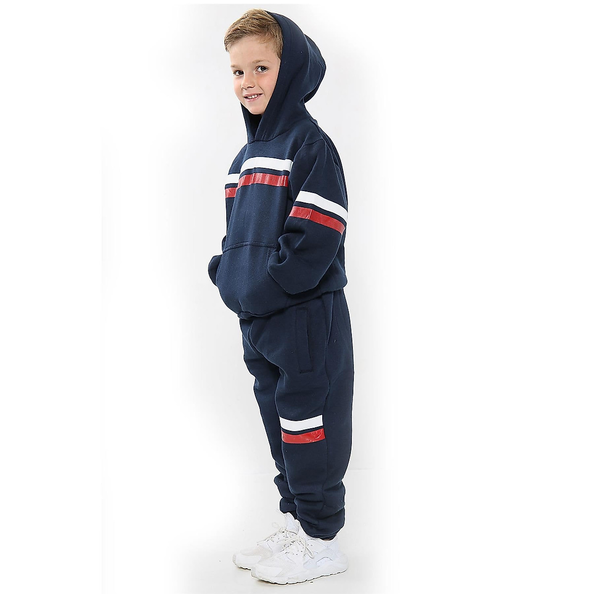 Kids Girls Boys Jogging Tracksuits Fleece Hoodied Top Bottom Workout Sportswear