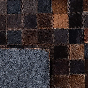 SAFAVIEH Studio Leather Collection 2'3" x 7' Beige/Brown STL803B Handmade Mid-Century Modern Leather Runner Rug