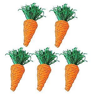 5 Pack Hay Treat Pet Chew Toys for Chinchilla Guinea Pig Rabbit Hamster Gerbil Degu Bunny Natural Grass Cage Accessories Grass chew Toys for Rabbit