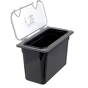 Carlisle FoodService Products 10279Z07 EZ Access Hinged Lid with Handle and Notch, Third Size, Clear