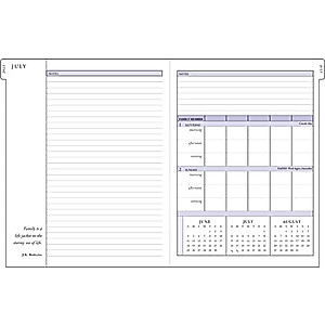 2024 Hydrangeas Family Weekly Planner (18 months, July 2023 to Dec 2024)