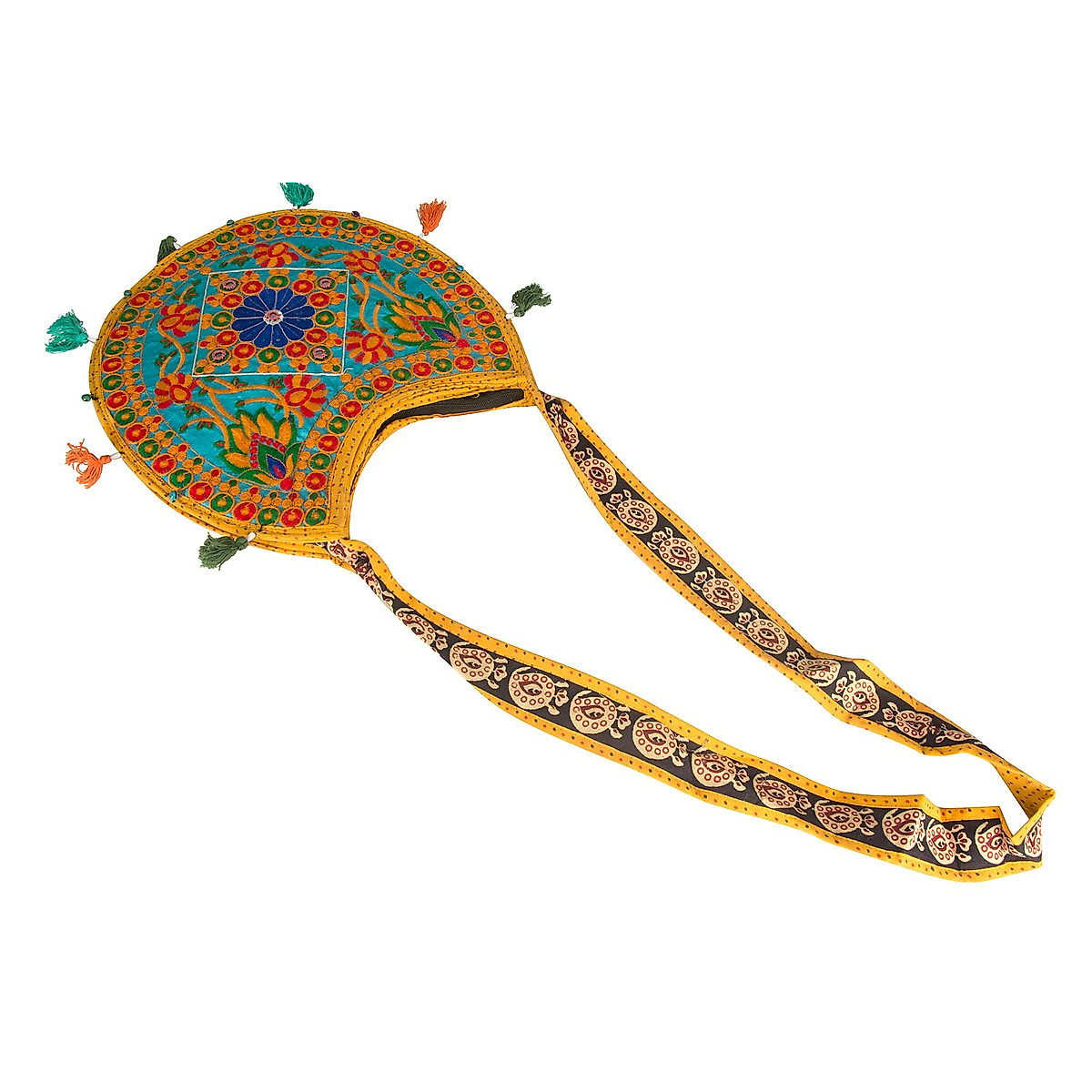 Floral Colorful Shoulder Bag Crossbody Hobo Satchel Hippie Boho Fashion Women Functional Stylish Everyday (Yellow Floral)