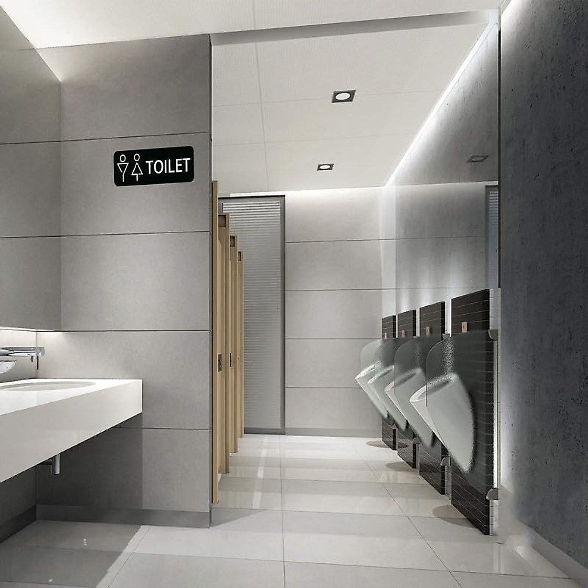 No Exit To Roof Sign 8""X3"" Red White Acrylic - Self Stick Door Sign Wall Decal For Offices Businesses House Home