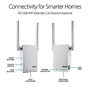 ASUS AC1200 Dual Band WiFi Repeater & Range Extender (RP-AC55) - Coverage Up to 3000 sq.ft, Wireless Signal Booster for Home, AiMesh Node, Easy Setup