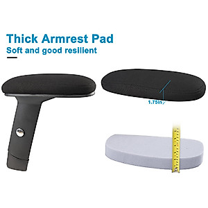 BOLISS Ergonomic Office Computer Desk Chair Height Adjusting Arm Waist Support Function-Black