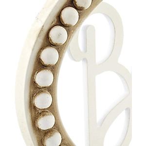 AuldHome Beaded Wooden Christmas Sign, "Be Merry" Oval Wood Holiday Decor Hanging Sign