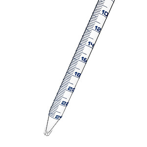 EISCO Serological Pipette, 25ml - Class A, Tolerance ±0.100ml - Blue Graduations - Color Code, White - Calibrated for Delivery to Jet - Borosilicate Glass