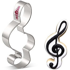 LILIAO G Clef Cookie Cutter Music Biscuit Fondant Cutter - 2.1 x 4.3 inches - Stainless Steel