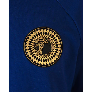 Versace Collection Sweatshirt logo Cotton for men V800687SVJ00358 (as1, alpha, s, regular, regular, Blue, Small)