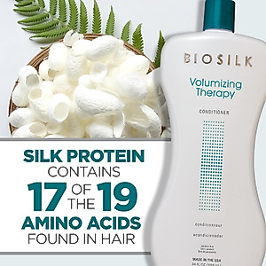 Biosilk Volumizing Therapy Conditioner, Adds Volume & Body While Moisturizing & Conditioning Hair, Sulfate, Paraben & Cruelty-Free, 34 Oz