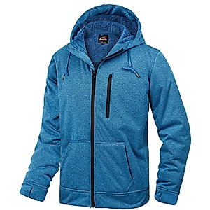 SVACUAM Men's Water-Resistant Fleece Lined Softshell Outwear Mountain Rain Jacket with Hood