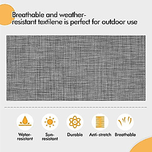 Yaheetech 2-Seat Outdoor Glider with Center Table, Patio Rocking Loveseat with Breathable Mesh Sturdy Metal Frame for Garden Pool Lawn