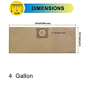 SpaceTent 5 Pack Vacuum Filter Bags Compatible with Stanley and PorterCable 4 Gallon Wet Dry Vacuum, Part # 25-1238
