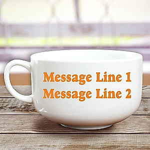 GiftsForYouNow Any Message Personalized Cereal Bowl, Holds up to 32 oz., White Ceramic Bowl, Cereal Bowl with Handle