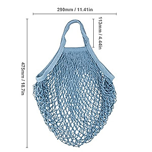 Wresty 3 Pcs Cotton Mesh Shopping Bag Reusable Net String Grocery Bags Shopping Tote Bags Fruit Storage Handbag (long handle)