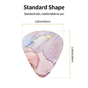 UNKVROL Marble Guitar Picks for Acoustic Guitar Girls Pink 12 Pack Includes Thin Medium Heavy Gauges, Guitar Pick7, AY444