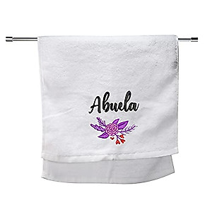 PXTIDY Abuela Towel Gift for Grandma in Spanish Embroidered Wash Towel Abuela Grandma Hand Towel Grandma Birthday Gift New Grandmother Gift