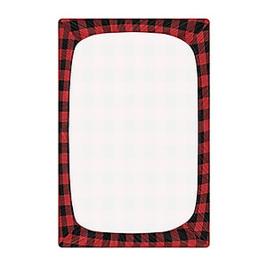 WELLDAY Red Buffalo Plaid Crib Sheets for Boys and Girls, Fitted Baby Crib Sheets Soft and Breathable Mini Crib Sheets 39 X 27 X 5 Inches