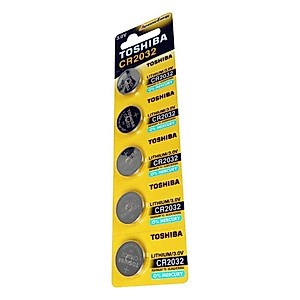 Toshiba Cr2032 3V Lithium Coin Cell Battery, Pack of 5