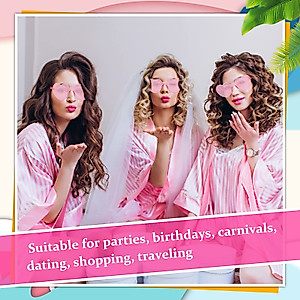 60 Pairs Heart Sunglasses Pink Heart Shaped Rimless Sunglasses Transparent Heart Frameless Glasses Candy Color Heart Sunglasses for Party Favor Cosplay