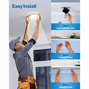 Sunco 4 Pack 6 Inch Ultra Thin LED Recessed Ceiling Lights Slim, 5000K Daylight, Dimmable, 14W=100W, Wafer Thin, Canless with Junction Box - ETL