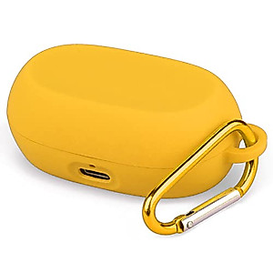 Silicone Case Cover for Jabra Elite 7 Pro/Elite 7 Active True Wireless Earbuds, Anti-Scratch Jabra Elite 7 Pro Case Replacement with Keychain(Yellow)