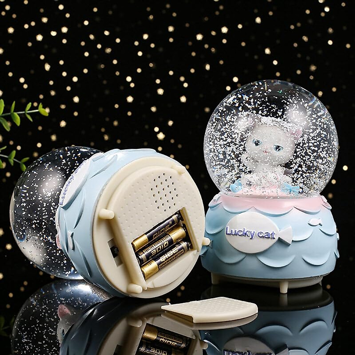 iFCOW Crystal Ball Music Box, Crystal Ball Music Box with Light Color Changing Snow Globes Music Boxes for Women Mom