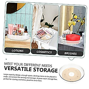 Zerodeko 4pcs rotatable Tray Clear Bathroom Organizer Kitchen Sundries Holder Turntable Round Makeup Storage Tray Dresser Tray Plastic Round Makeup Tray Storage Rack to Rotate Care The pet