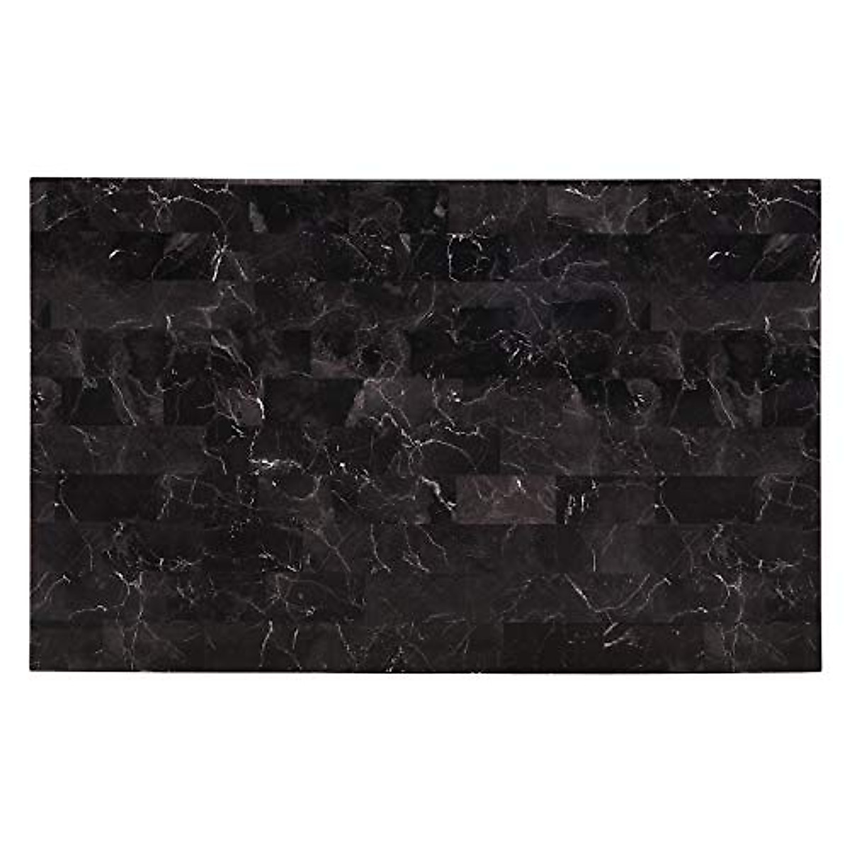 Lexicon Malaya Metal Dining Table with Faux Marble Top, 48" x 30", Black