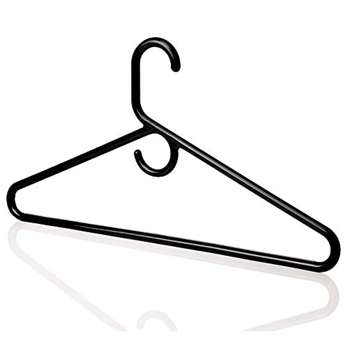 Plastic Hangers HD Heavy Duty, 16 Pcs. Black Color, Made in USA, 3/8” Thickness, Durable, Tubular, Lightweight, for Clothes, Coat, Pants, Shirts, Dress and More, TINEFF, Free and Quick delivery.