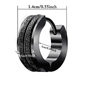 Stainless Steel Hoop Earrings For Men's Women's,Silver/Gold/Black/Blue Hypoallergenic Round Huggie Earrings,Fashion Punk Earrings Piercing Jewelry,Simple Stylish Loop Earring,Gift for Him Her Birthday